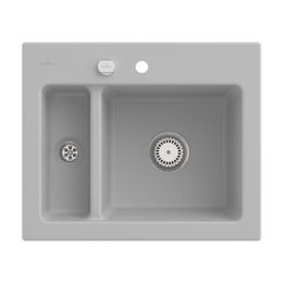 Villeroy & Boch Villeroy und Boch Subway 60 XM Einbausp&uuml;le 678002SM mit Ablaufgarnitur, Excenterbet&auml;tigung, 620 x 510 mm, steam CeramicPlus