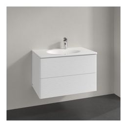 Villeroy & Boch Villeroy und Boch Antao Waschtisch-Unterschrank L04100MT 78,8x50,4x49,6cm, mit Frontstruktur, white matt lacquer, Mit Beleuchtung