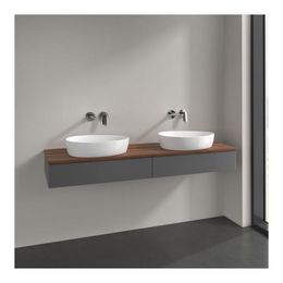 Villeroy & Boch Villeroy und Boch Antao Waschtisch-Unterschrank K17012GK 160x19x50cm, Waschtischplattenfarbe warm walnut, anthracite matt lacquer