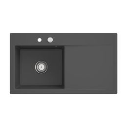 Villeroy & Boch Villeroy und Boch Subway Style 50 Einbausp&uuml;le 335202i4 links, mit Ablaufgarnitur, 900 x 510 mm, Excenterbet&auml;tigung, graphit CeramicPlus
