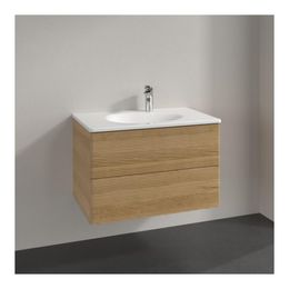 Villeroy & Boch Villeroy und Boch Antao Waschtisch-Unterschrank L04100HN 78,8x50,4x49,6cm, mit Frontstruktur, honey oak, Mit Beleuchtung