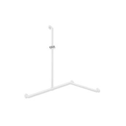 HEWI System 900 Duschhandlauf 900.35.33860WD 1250 x 965 x 1185 mm, pulverbeschichtet wei&szlig; tiefmatt/chrom, Ausf&uuml;hrung rechts