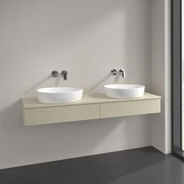 Villeroy & Boch Villeroy und Boch Antao Waschtisch-Unterschrank K17150HJ 160x19x50cm, Hahnlochbohrung, Waschbeckenplattenfarbe Lack, silk grey matt lacquer