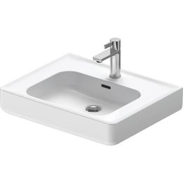 Duravit Soleil by Starck Waschtisch 23766000001 60 x 48 cm, weiß WonderGliss, mit Hahnloch, Überlauf, Hahnlochbank