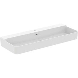 Ideal Standard Conca Waschtisch T3694V1 mit Hahnloch und &Uuml;berlauf, 1200 x 450 x 165 mm, seidenwei&szlig;