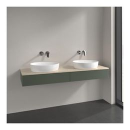 Villeroy & Boch Villeroy und Boch Antao Waschtisch-Unterschrank L17113HL 160x19x50cm, Waschbeckenplattenfarbe botticino, leaf green matt lacquer, Mit Beleuchtung