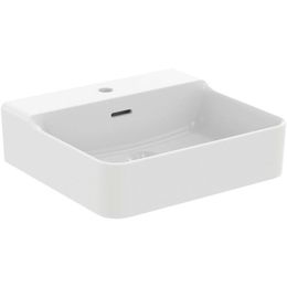 Ideal Standard Conca Waschtisch T3812V1 mit Hahnloch und &Uuml;berlauf, geschliffen, 500 x 450 x 165 mm, seidenwei&szlig;