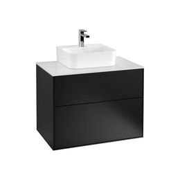 Villeroy & Boch Villeroy und Boch Finion Waschtischunterschrank G08100PD 80x60,3x50,1cm, Emotion, Abdeckplatte white matt, Black matt lacquer