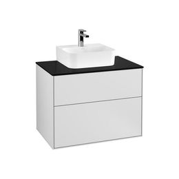 Villeroy & Boch Villeroy und Boch Finion Waschtischunterschrank G08200MT 80x60,3x50,1cm, Emotion, Abdeckplatte black matt, White matt lacquer
