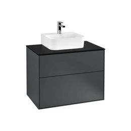 Villeroy & Boch Villeroy und Boch Finion Waschtischunterschrank G08200HG 80x60,3x50,1cm, Emotion, Abdeckplatte black matt, Midnight Blue Matt Lacquer