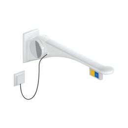 HEWI 802 LifeSystem St&uuml;tzklappgriff 802.50.45460SD 750 mm, wei&szlig; hochglanz/wei&szlig; matt, Sp&uuml;lausl&ouml;sung, Funktionstaste links