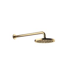 Dornbracht Regenbrause 28649970-28 mit Wandanbindung, Ausladung 450 mm, &Oslash; 220 mm, messing geb&uuml;rstet