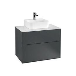 Villeroy & Boch Villeroy und Boch Finion Waschtischunterschrank F08100HG 80x60,3x50,1cm, Abdeckplatte white matt, Midnight Blue Matt Lacquer