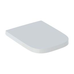 Geberit Renova Plan WC-Sitz 500689011 eckig, Befestigung von oben, Scharniere Edelstahl, ohne Absenkautomatik, wei&szlig;