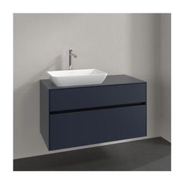 Villeroy & Boch Villeroy und Boch Collaro Waschtischunterschrank C110B0VQ 100x54,8x50cm, Waschtisch links, LED-Beleuchtung 7,3 W, marine blue