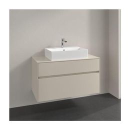 Villeroy & Boch Villeroy und Boch Collaro Waschtischunterschrank C125B0VN 100x54,8x50cm, Waschtisch mittig, LED-Beleuchtung 7,3 W, cashmere grey