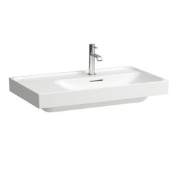 Laufen Meda Waschtisch H8171157571041 80x46cm, unterbauf&auml;hig, Ablage links, mit &Uuml;berlauf, 1 Hahnloch, wei&szlig; matt
