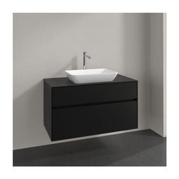Villeroy & Boch Villeroy und Boch Collaro Waschtischunterschrank C109B0VL 100x54,8x50cm, Waschtisch mittig, LED-Beleuchtung 7,3 W, volcano black