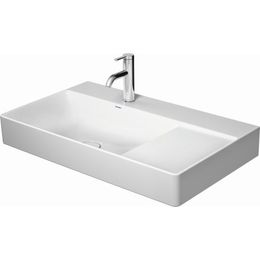 Duravit DuraSquare M&ouml;bel-Waschtisch asymmetrisch 2348800070 80x47cm, ohne &Uuml;berlauf, mit Hahnlochbank, Becken links, ohne Hahnloch, wei&szlig;