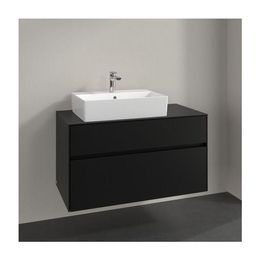 Villeroy & Boch Villeroy und Boch Collaro Waschtischunterschrank C12600VL 100x54,8x50cm, Waschtisch links, volcano black