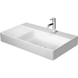 Duravit DuraSquare Möbel-WT asymmetrisch geschliffen 23498000791 80x47cm, ohne Überlauf, mit Hahnlochbank, Becken rechts, ohne Hahnloch, weiß WonderGliss