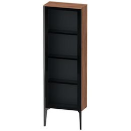Duravit XViu Halbhochschrank XV1366RB279 50x24x133cm, Glast&uuml;r, schwarz matt, T&uuml;r rechts, nussbaum natur