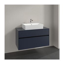 Villeroy & Boch Villeroy und Boch Collaro Waschtischunterschrank C125B0VQ 100x54,8x50cm, Waschtisch mittig, LED-Beleuchtung 7,3 W, marine blue