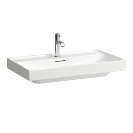 Laufen Meda Waschtisch H8101177571081 80x46cm, unterbauf&auml;hig, mit &Uuml;berlauf, 3 Hahnl&ouml;cher, wei&szlig; matt