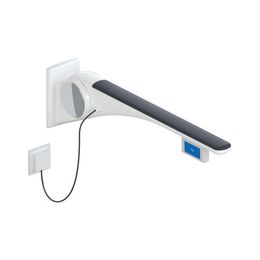 HEWI 802 LifeSystem St&uuml;tzklappgriff 802.50.42260GU 750, wei&szlig; hochglanz/anthrazit matt, Sp&uuml;lausl&ouml;sung, links