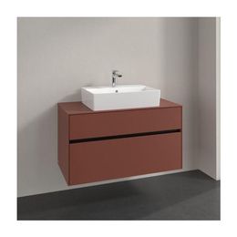 Villeroy & Boch Villeroy und Boch Collaro Waschtischunterschrank C12500AH 100x54,8x50cm, Waschtisch mittig, wine red