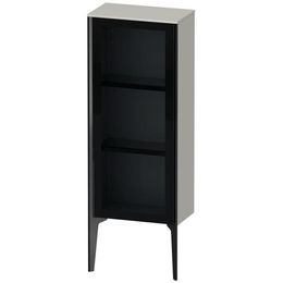 Duravit XViu Halbhochschrank XV1360LB207 40x24x89cm, Glast&uuml;r, schwarz matt, T&uuml;r links, betongrau matt