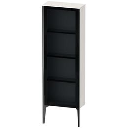 Duravit XViu Halbhochschrank XV1366RB285 50x24x133cm, Glast&uuml;r, schwarz matt, T&uuml;r rechts, wei&szlig; hochglanz