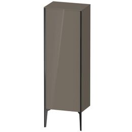 Duravit XViu Halbhochschrank XV1326LB289 50x36x133cm, schwarz matt, T&uuml;r links, flannel grey hochglanz