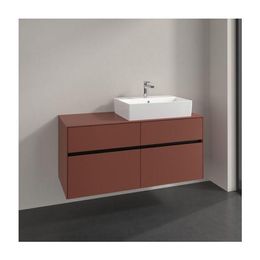 Villeroy & Boch Villeroy und Boch Collaro Waschtischunterschrank C130B0AH 120x54,8x50cm, Waschtisch rechts, LED-Beleuchtung 8,8 W, wine red