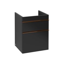 Villeroy & Boch Villeroy und Boch Venticello Waschtisch-Unterschrank A92205PD 46,6 x 59 x 42,5 cm, Griff Copper, Black Matt Lacquer