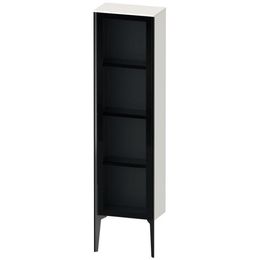 Duravit XViu Halbhochschrank XV1365RB285 40x24x133cm, Glast&uuml;r, schwarz matt, T&uuml;r rechts, wei&szlig; hochglanz