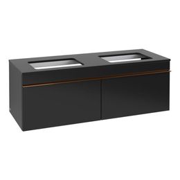 Villeroy & Boch Villeroy und Boch Venticello Waschtisch-Unterschrank A94905PD 125,7 x 43,6 x 50,2 cm, Griff Copper, Black Matt Lacquer