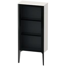 Duravit XViu Halbhochschrank XV1361RB285 50x24x89cm, Glast&uuml;r, schwarz matt, T&uuml;r rechts, wei&szlig; hochglanz