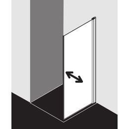 Kermi Diga Seitenwand beweglich DITBR07018VAK 70x185cm, silber hochglanz, ESG klar, rechts, auf Duschwanne