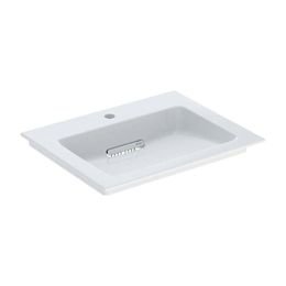 Geberit One M&ouml;bel-Waschtisch 505002001 60 cm, Hahnloch mittig, ohne &Uuml;berlauf, wei&szlig; KeraTect/Blende wei&szlig;