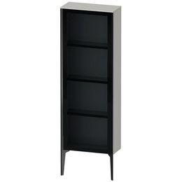 Duravit XViu Halbhochschrank XV1366LB207 50x24x133cm, Glastür, schwarz matt, Tür links, betongrau matt