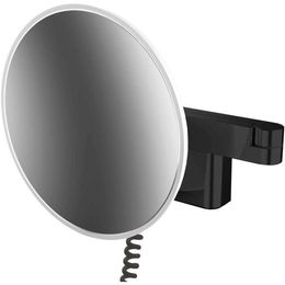Emco evo LED-Rasier-/Kosmetikspiegel 109513341 schwarz, Vergr&ouml;&szlig;erung 3-fach, &Oslash; 209 mm, 2-armig, rund, Stecker