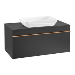 Villeroy & Boch Villeroy und Boch Venticello Waschtisch-Unterschrank A94605PD 95,7 x 43,6 x 50,2 cm, Waschtisch mittig, Griff Copper, Black Matt Lacquer