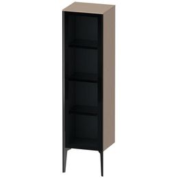 Duravit XViu Halbhochschrank XV1367RB275 40x36x133cm, Glast&uuml;r, schwarz matt, T&uuml;r rechts, leinen