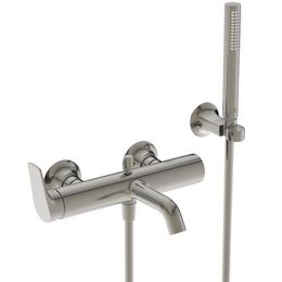 Ideal Standard La Dolce Vita Wannenarmatur BD667GN Aufputz, mit Handbrause-Set, Ausladung 202mm, silver storm