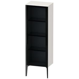 Duravit XViu Halbhochschrank XV1368LB285 50x36x133cm, Glast&uuml;r, schwarz matt, T&uuml;r links, wei&szlig; hochglanz