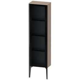 Duravit XViu Halbhochschrank XV1365RB275 40x24x133cm, Glast&uuml;r, schwarz matt, T&uuml;r rechts, leinen