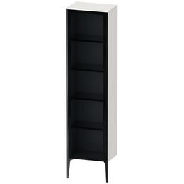 Duravit XViu Hochschrank XV1376RB285 50x36x177cm, Glast&uuml;r, schwarz matt, T&uuml;r rechts, wei&szlig; hochglanz