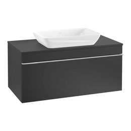 Villeroy & Boch Villeroy und Boch Venticello Waschtisch-Unterschrank A94601PD 95,7 x 43,6 x 50,2 cm, Waschtisch mittig, Griff Chrom, Black Matt Lacquer