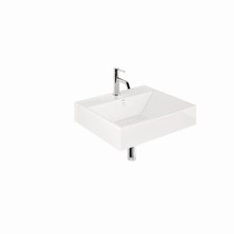 Kludi RESA Waschtisch 59WW6143 61 x 50 x 12 cm, Ein Hahnloch Wei&szlig; gl&auml;nzend